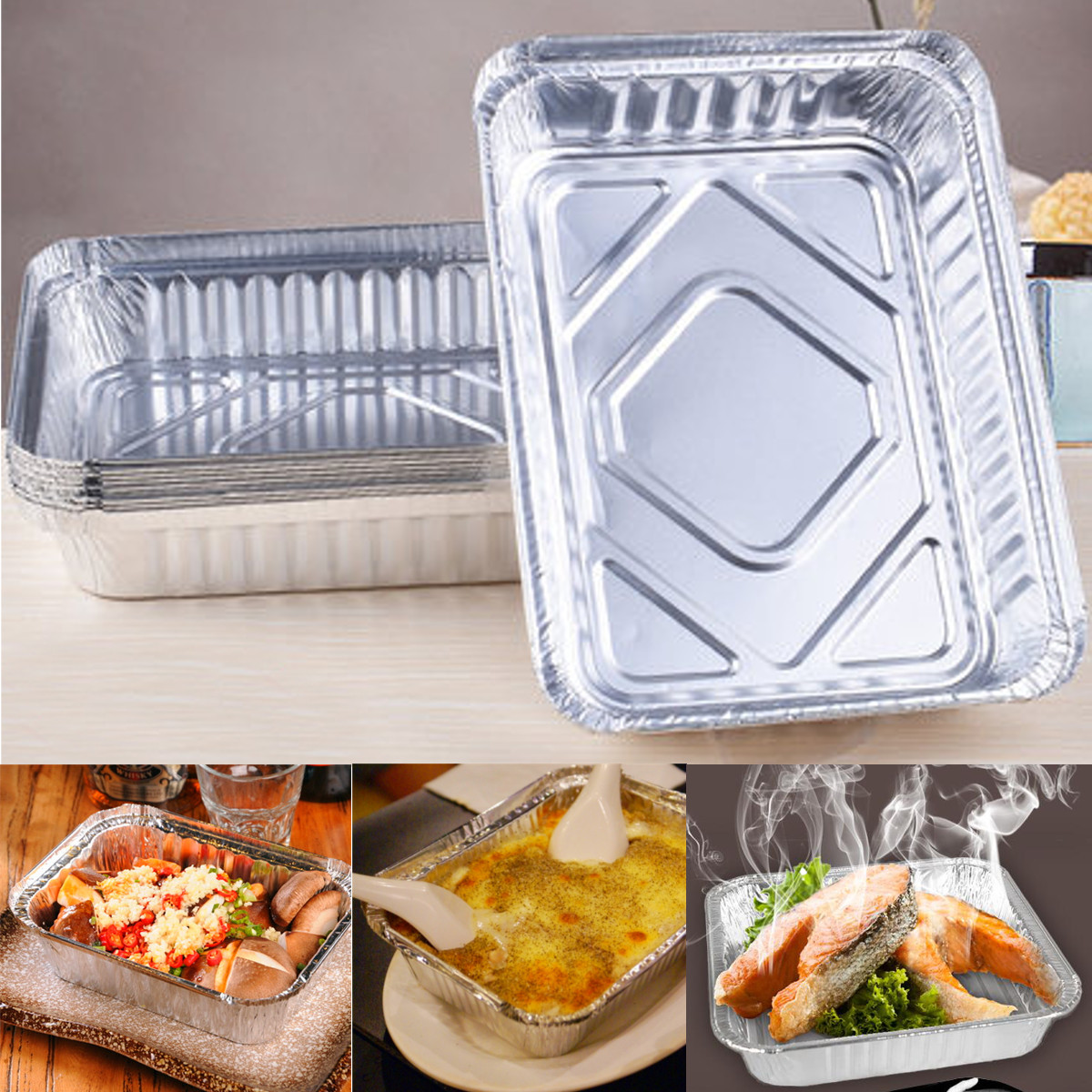 Lot 40 Set Aluminum Foil Trays BBQ Disposable Food Container Baking Pan lot-40-set-aluminum-foil-trays-bbq-disposable-food-container-baking-pan